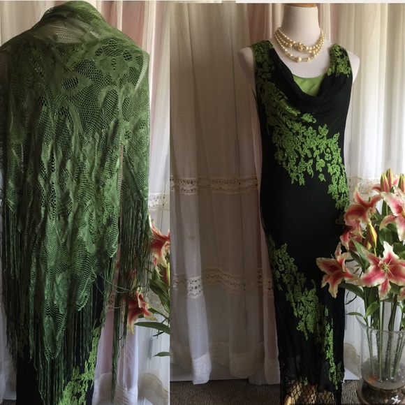 Temptations | Dresses | Vintage Beaded Dress And Matching Wrap | Poshmark
